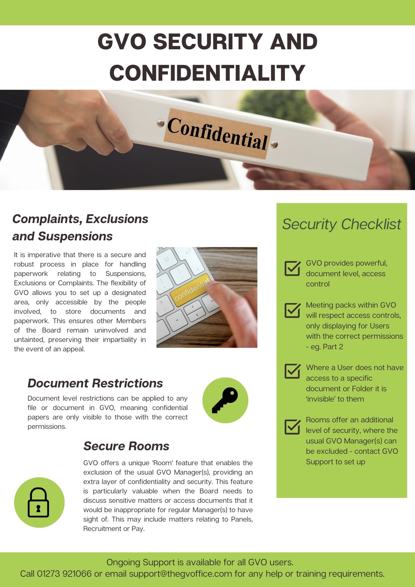 GVO - Security and Confidentiality | GVO - Help